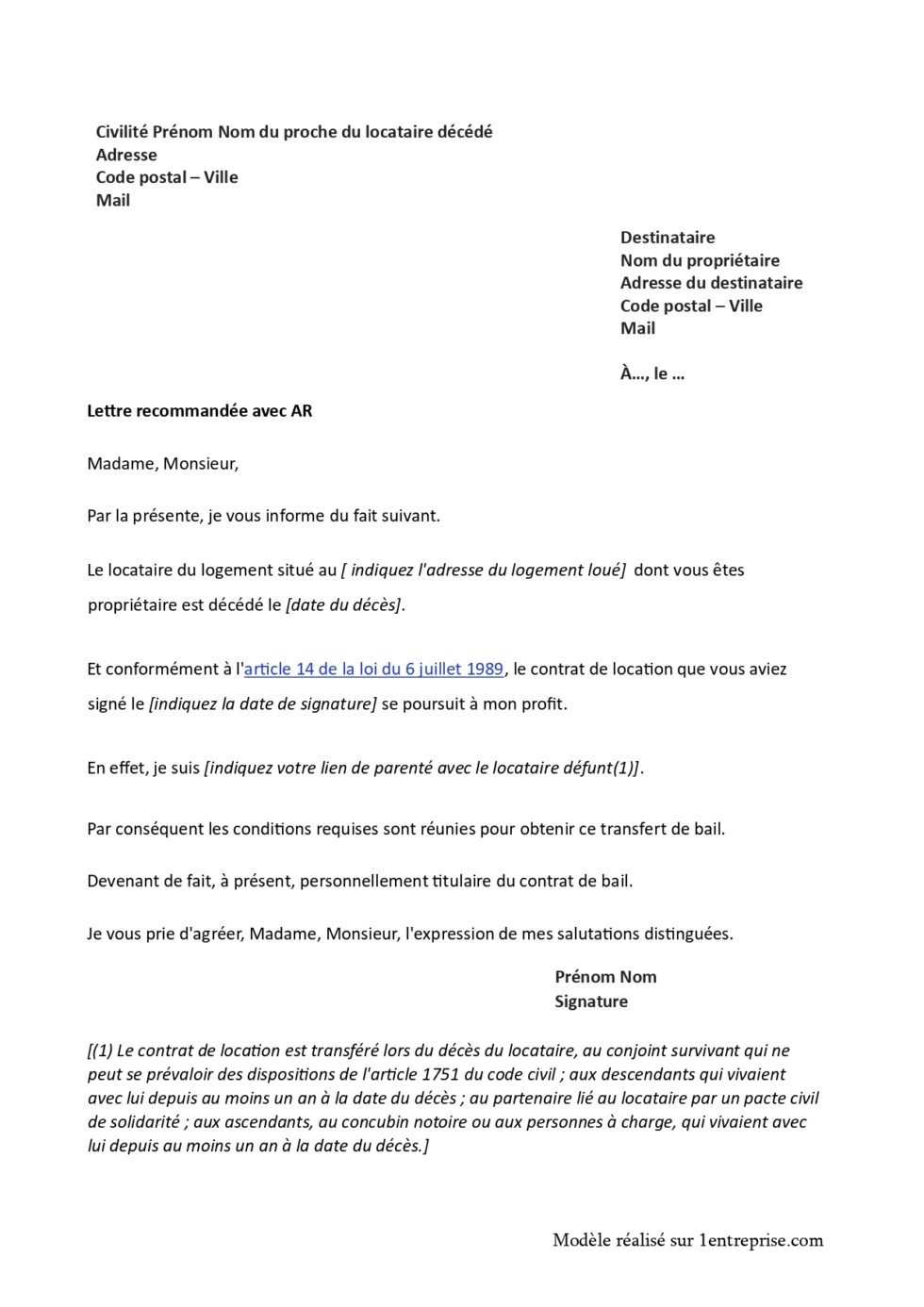 Transfert De Bail Logement Social